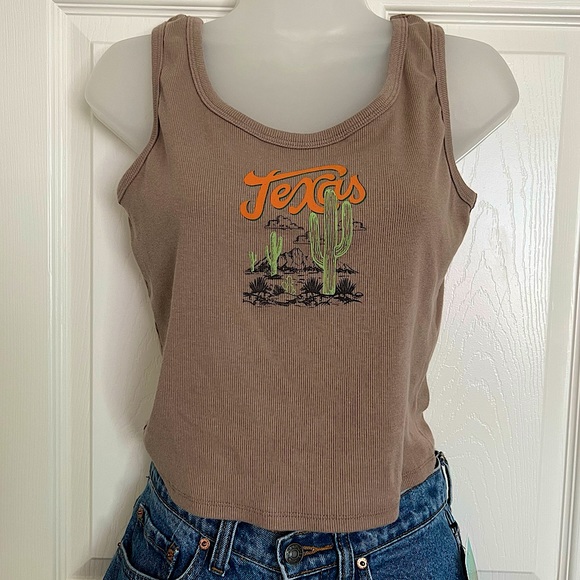 Tops | Texas Cactus Tank Cute Texas Cactus Crop Top | Poshmark